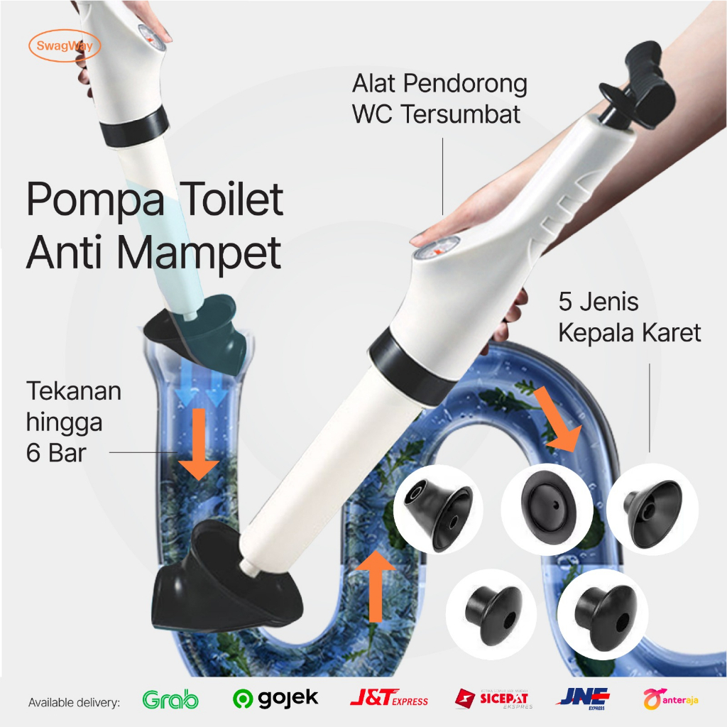 Drain Buster Air Pump Toilet Plunger Clogged WC Pump Clogged Pipeline ...