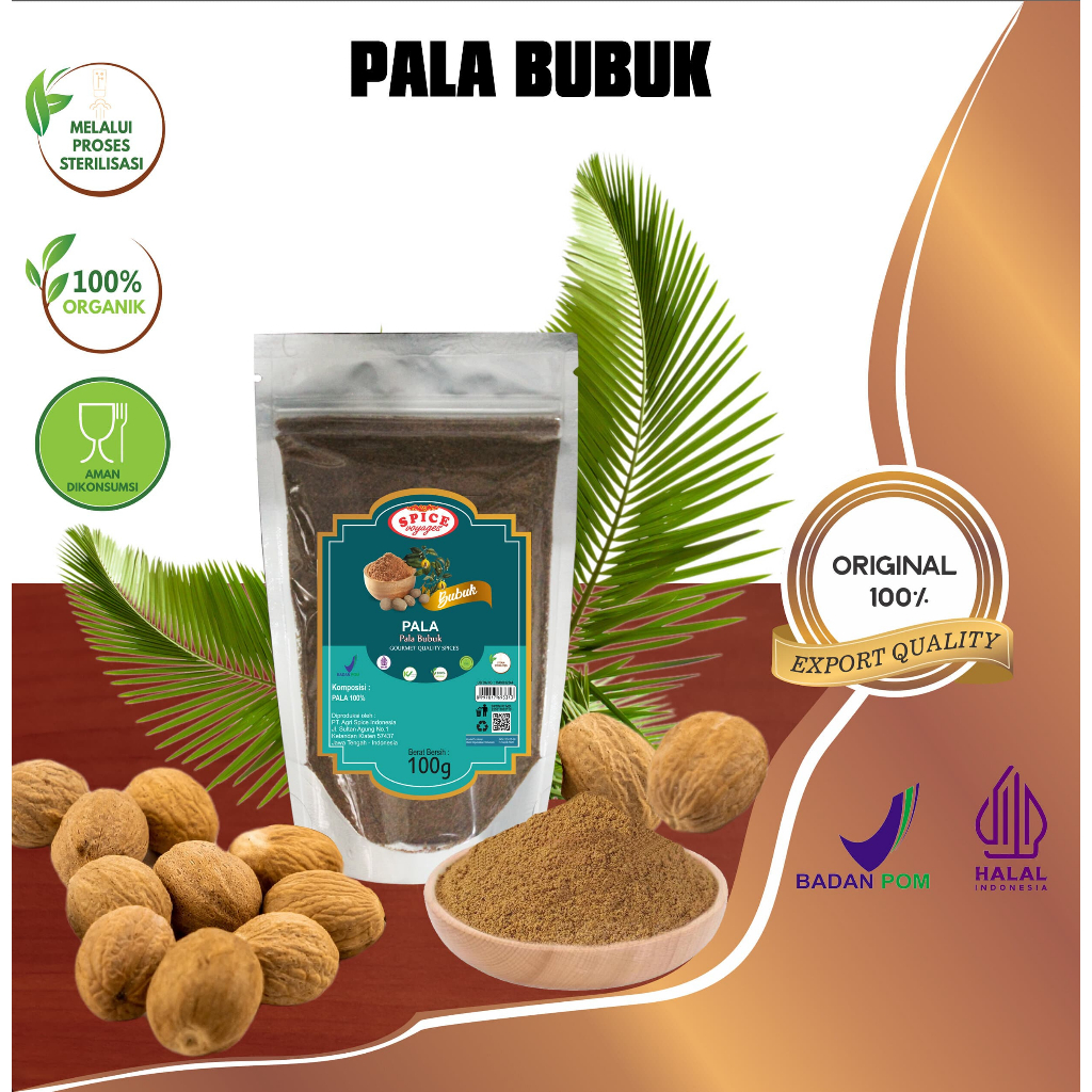 Spice Voyages Ground Nutmeg (100gr)/Nutmeg Powder (100gr) | Shopee ...