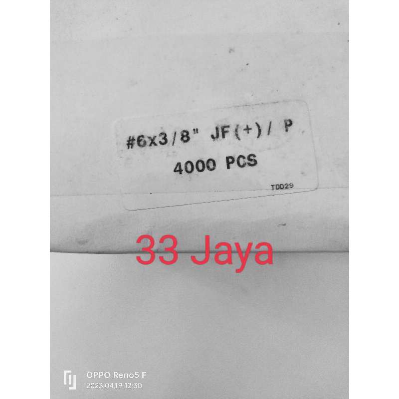 Jf Tapping Screws (+) Uk. 6 x 3⁄8 Contents 4000 Pcs Per Box | Shopee ...