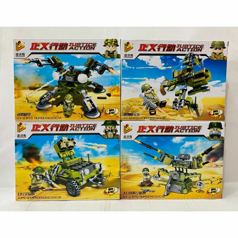4in1 Bricks Block Panlos Justice Action Army Robot 4in1 Set 631003 Get ...
