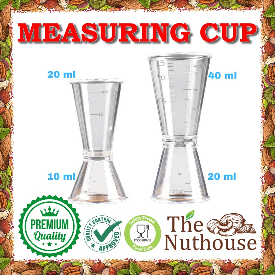 Jigger Acrylic Double Glass Measure Cup 10/20ml / 20/40ml [Measuring ...