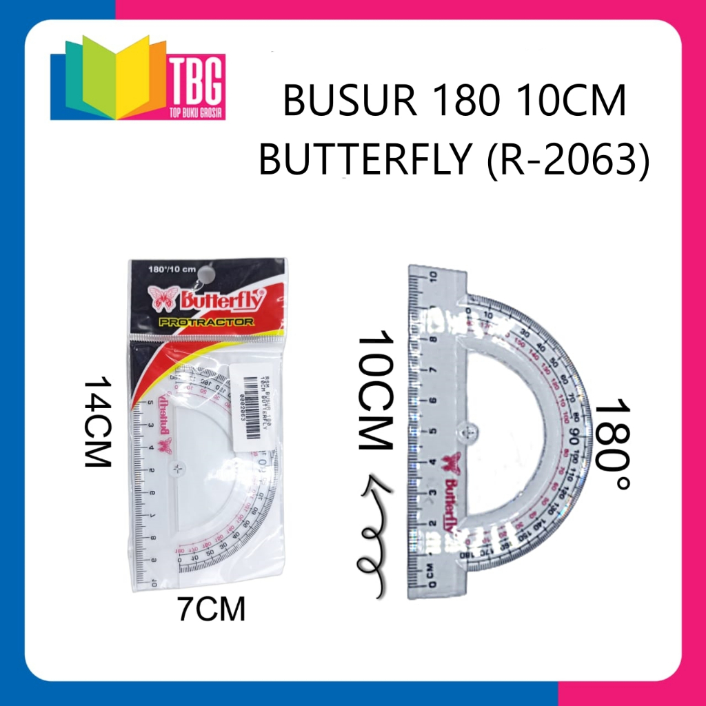 1pcs Bow 180 10CM BUTTERFLY/PROTRACTOR 180 Degree (R-2063) | Shopee ...