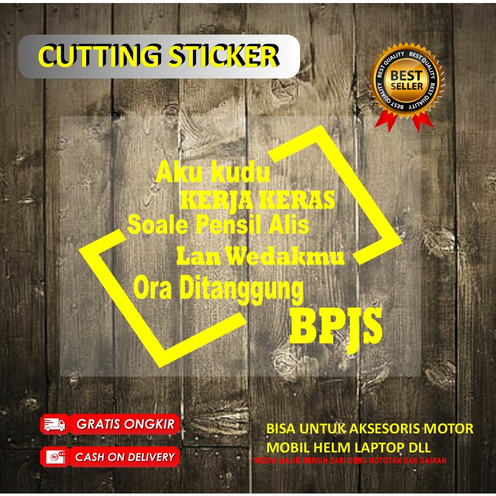 Sticker cutting Sticker cutting Sticker Words BPJS Sticker Glass body ...