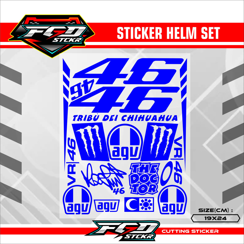 Helmet Sticker - CUTTING VR46 Sticker SET For Helmet | Shopee Philippines