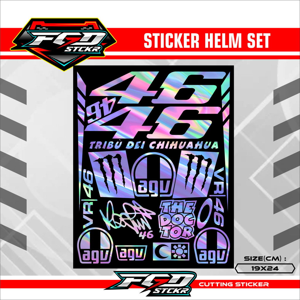 Helmet Sticker - CUTTING VR46 Sticker SET For Helmet | Shopee Philippines