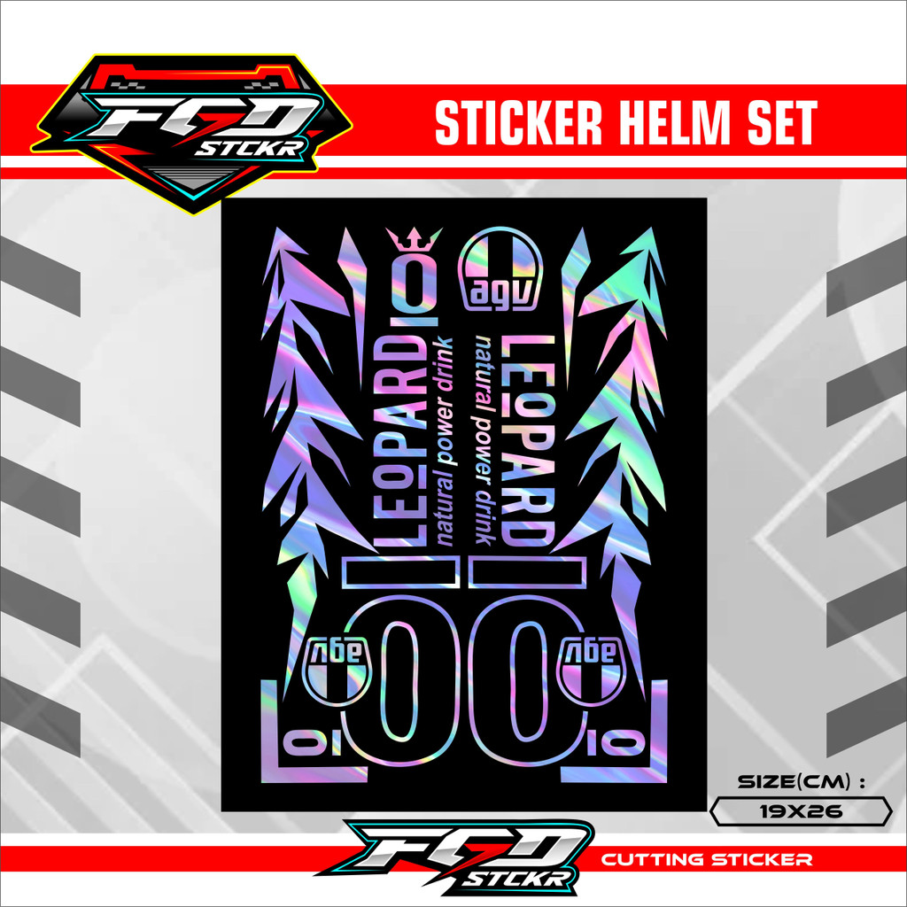 Helmet Sticker - CUTTING LEOPARD JM Sticker SET For Helmet | Shopee ...