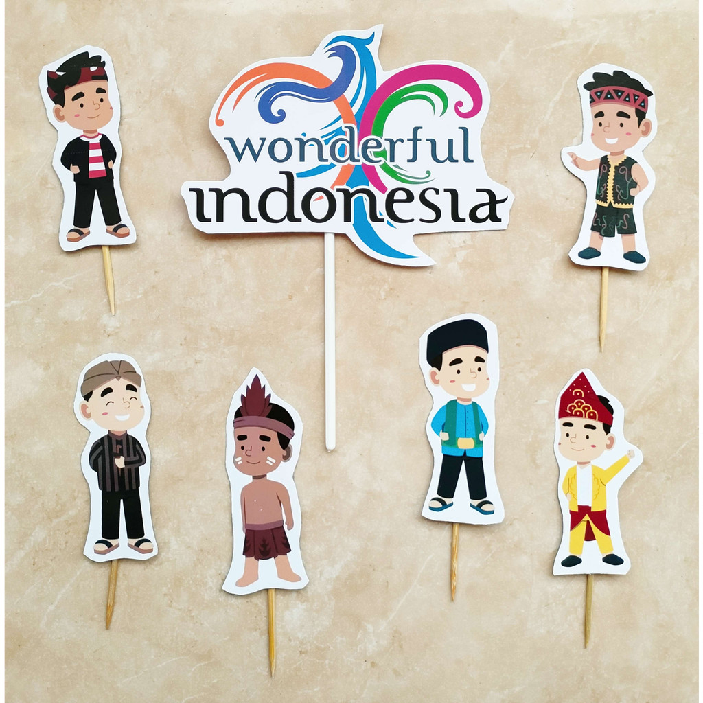 Cake topper birthday cake decoration one set of Indonesian Traditional ...