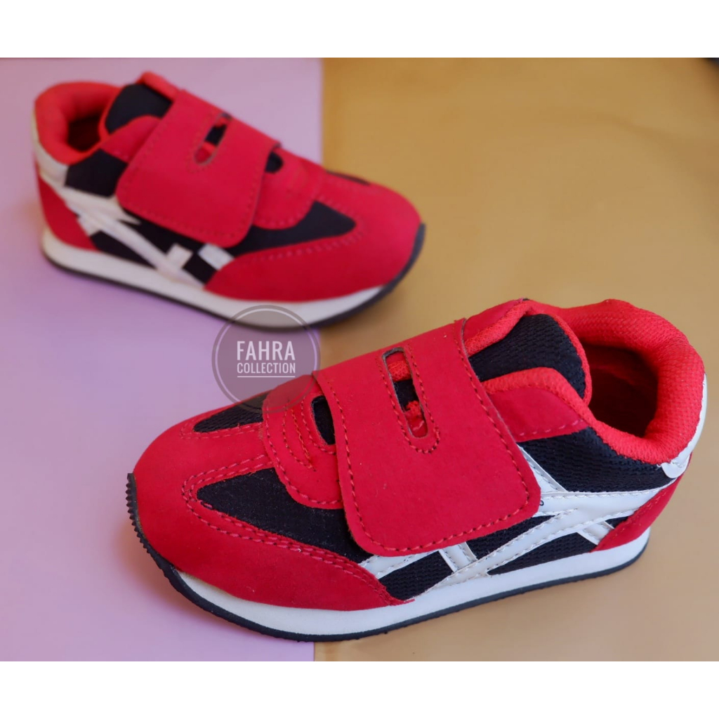 HITAM MERAH Children's sneakers with imitation Asic red and black Motif ...