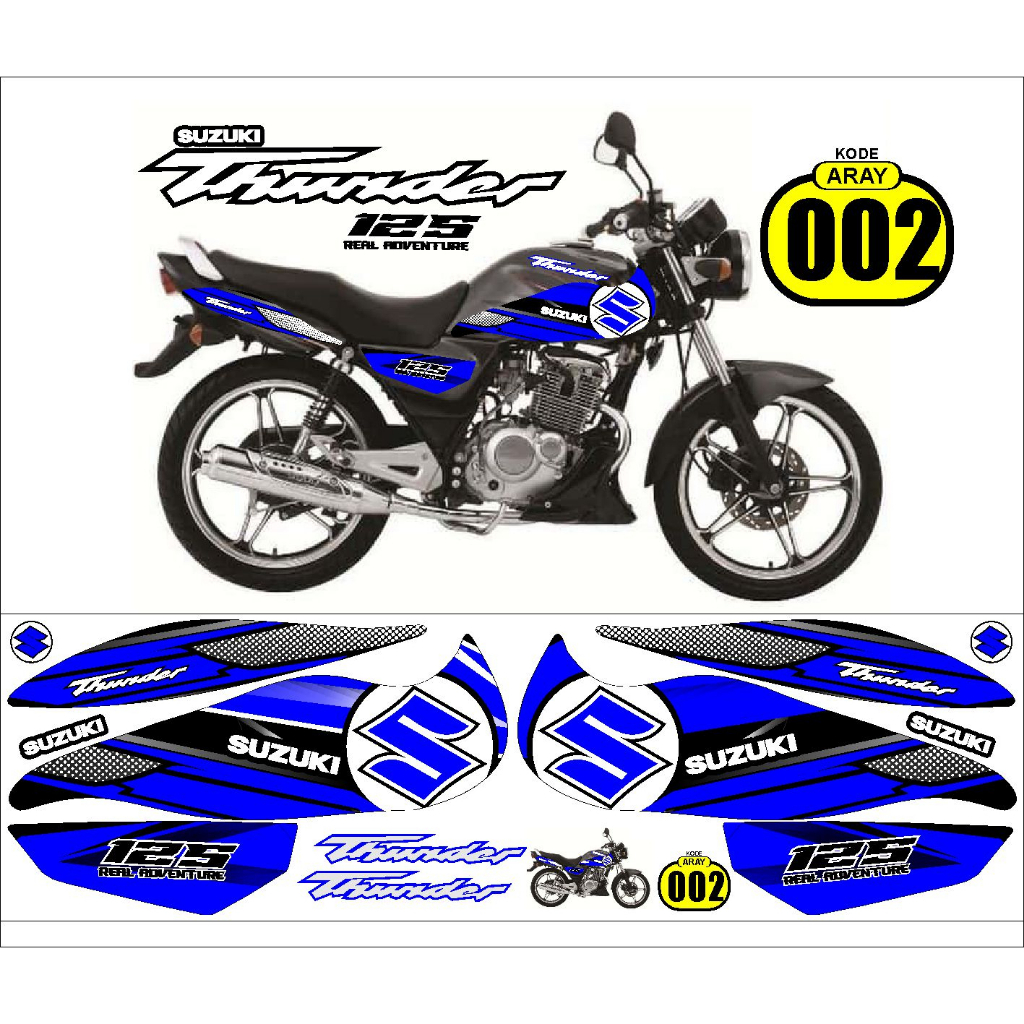 Suzuki Thunder 125 Variation striping/motorThunder 125 decal Sticker ...
