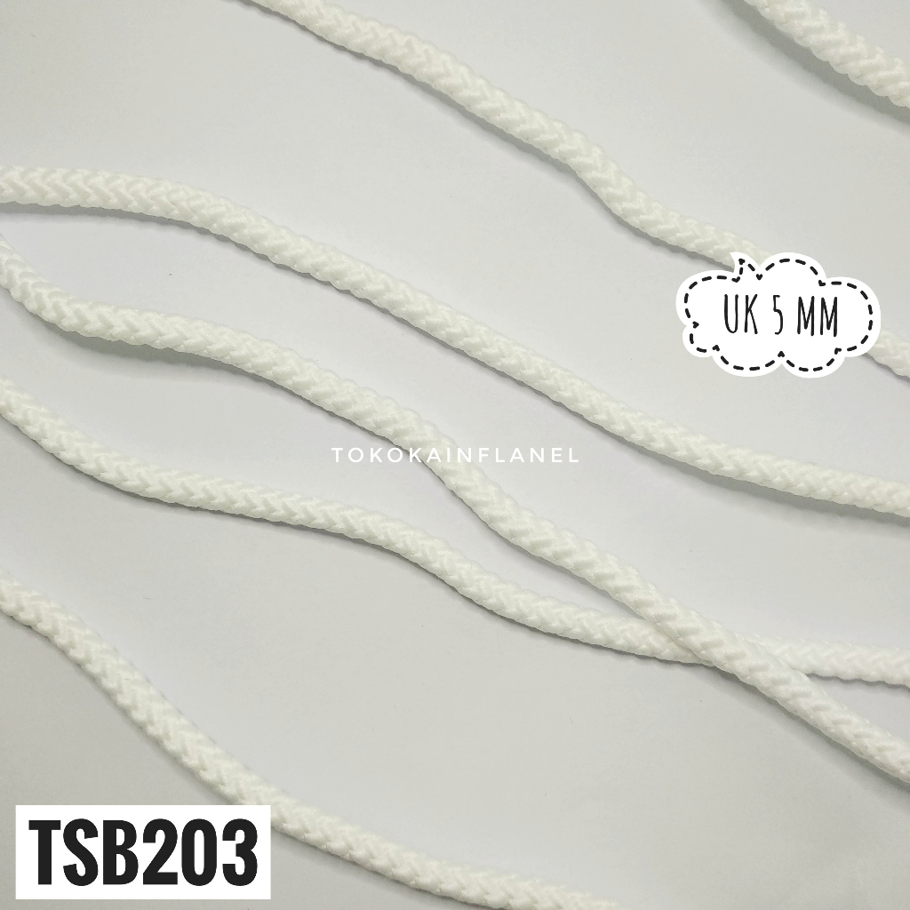 TSB203 Axis Rope / Needle White Braided Kur Rope uk 5mm (Per meter ...