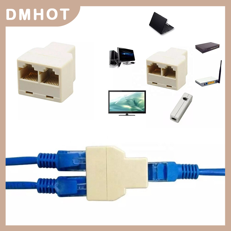 Rj45 Connector Barrel/1 To 2 Lan Cable Connector Barrel Rj45 Connector ...