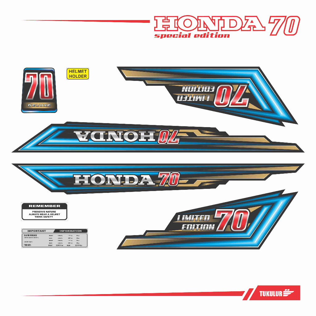 Sticker HONDA C70 STRIPING DECAL C70 RACING LIMITED EDITION 4 | Shopee ...