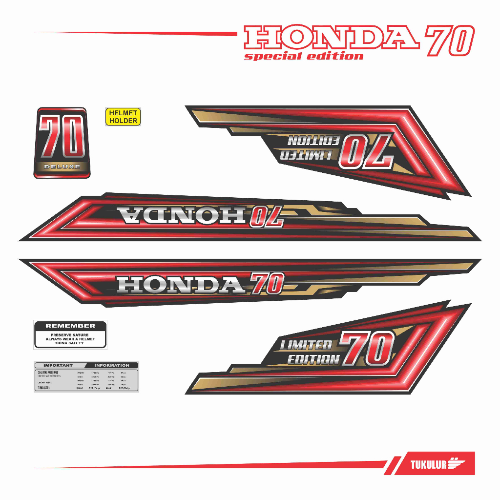 Sticker HONDA C70 STRIPING DECAL C70 RACING LIMITED EDITION 4 | Shopee ...