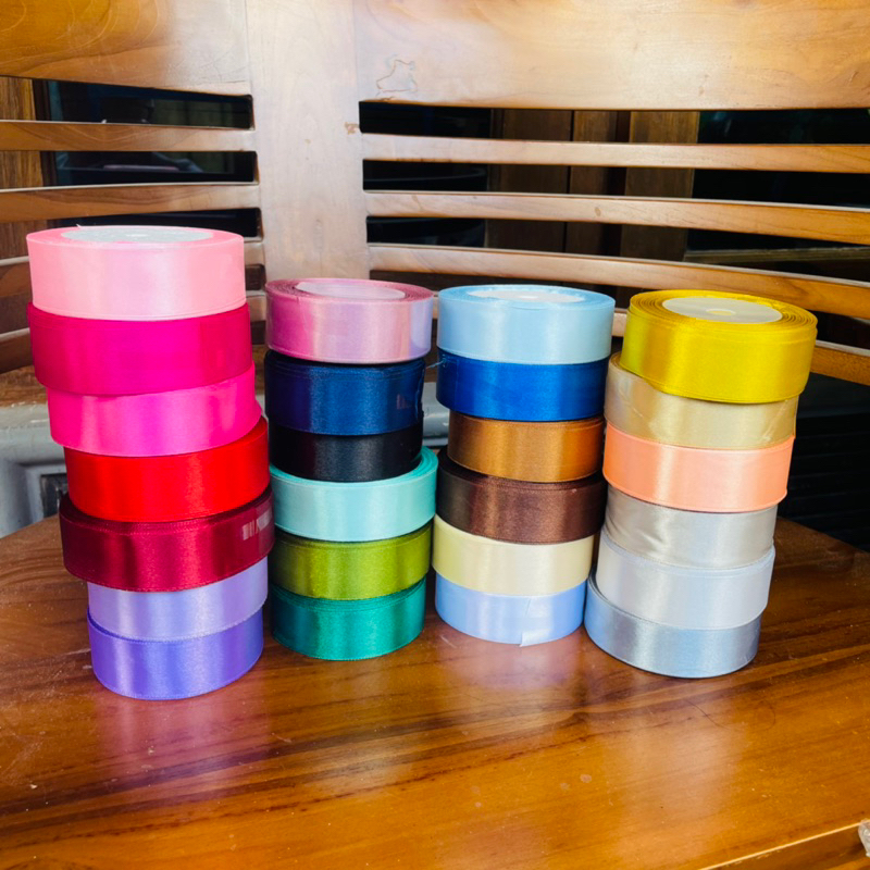 (1 Meter) Satin Bucket Ribbon 1inch (2,5cm) | Shopee Philippines
