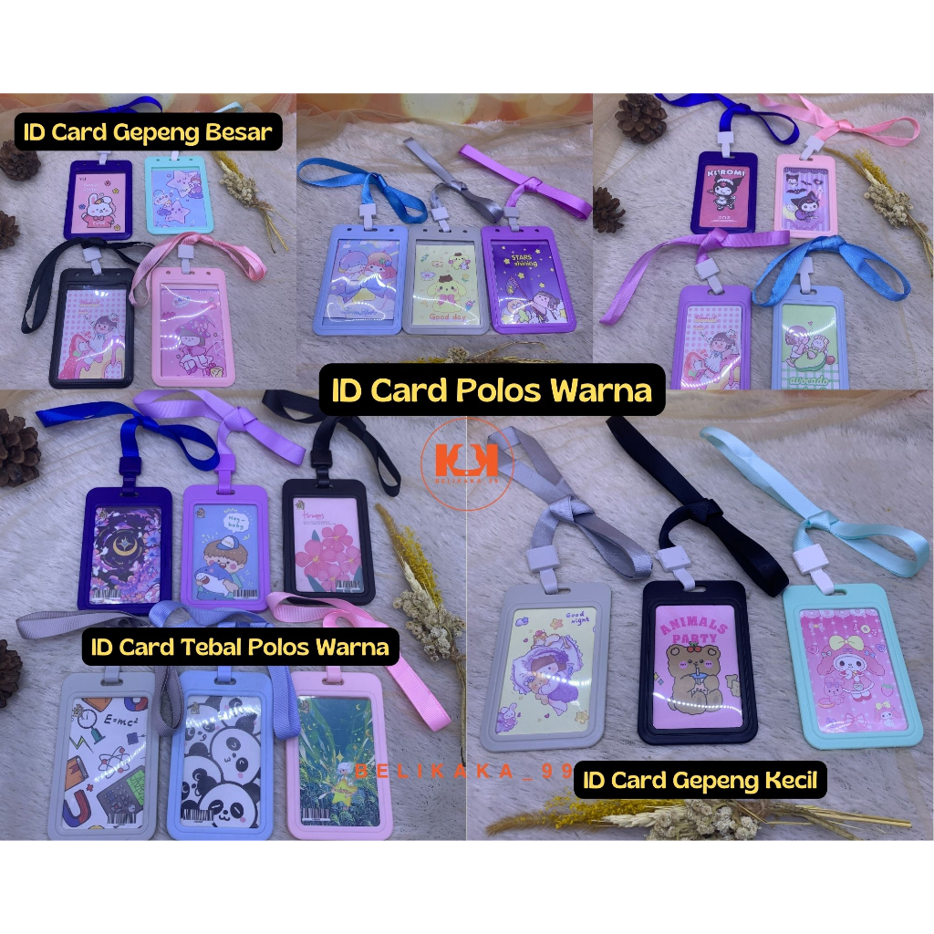 GANTUNGAN NAME TAG ID CARD HOLDER PLAIN COLOR / NAME CARD HANGER ...