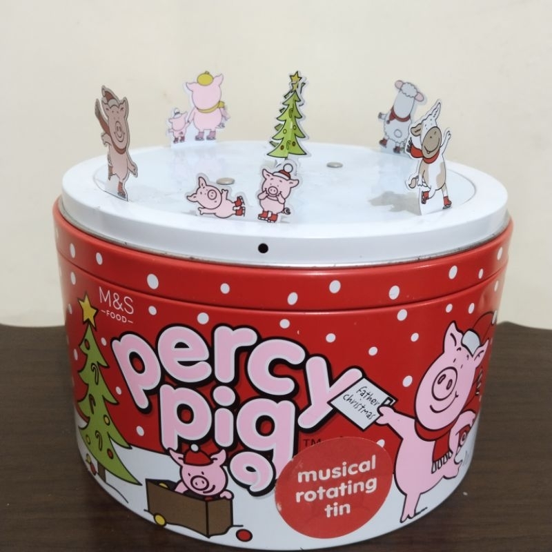 Music Box & Percy Pig Storage Box/Percy Pig Musical Rotating Tin ...