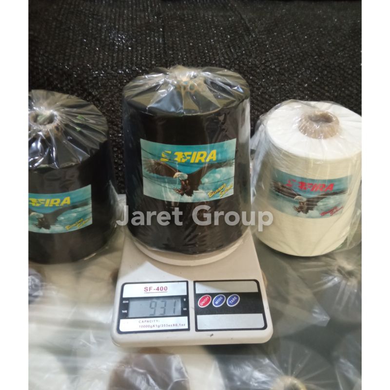 HITAM Premium black spool pallet thread SAFIRA embroidered spool thread ...