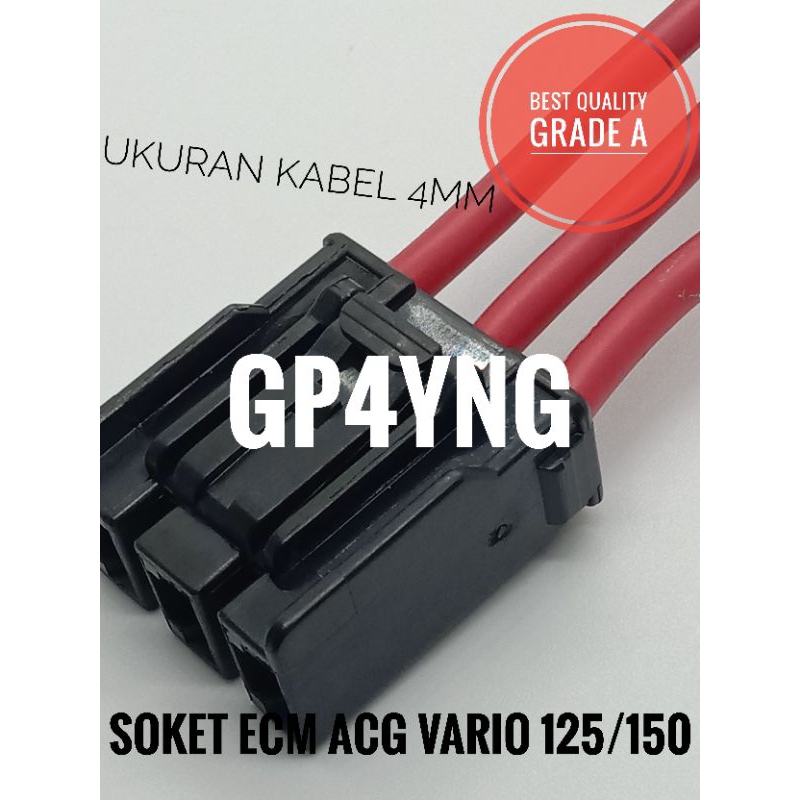 ECU SOCKET ECM ACG PIN 3, VARIO 125 150 2018- 2019 ADV 150 PCX 150 4mm ...