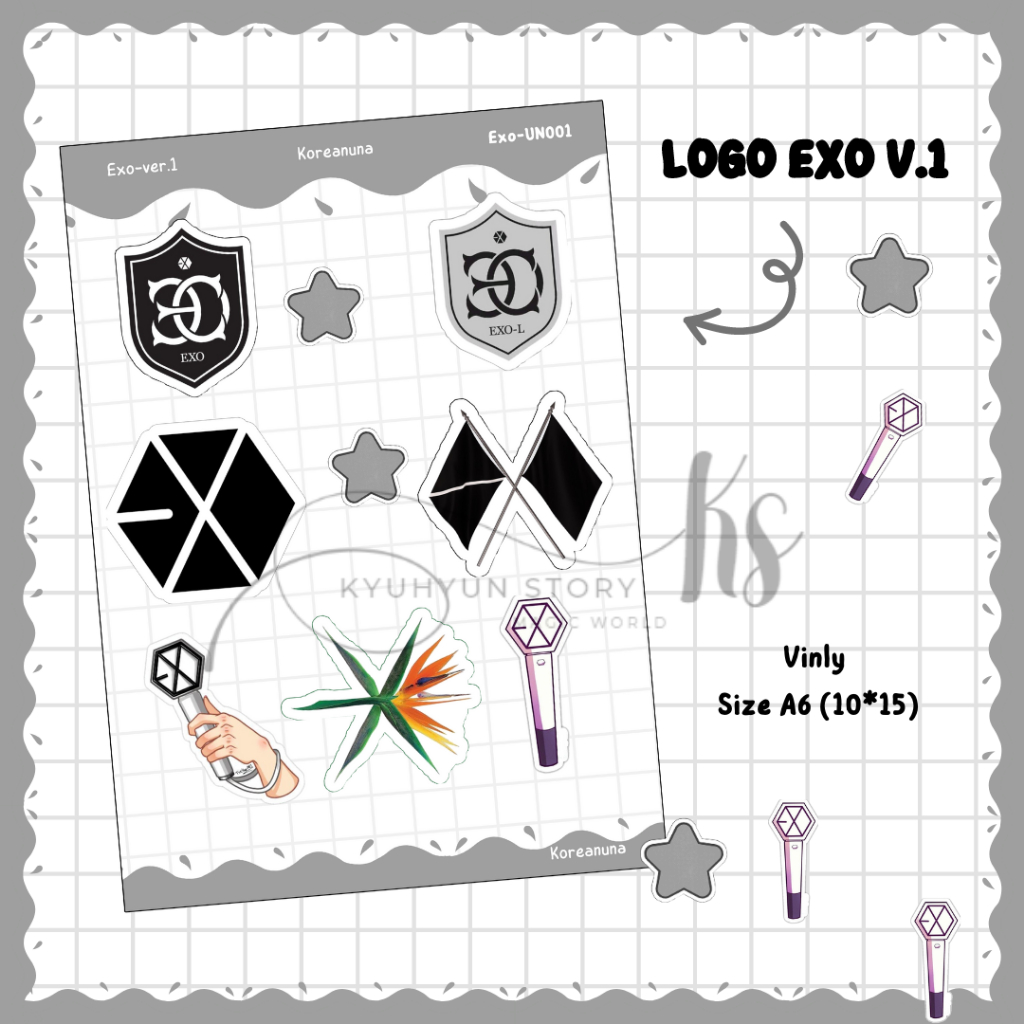 HP Kpop Sticker Exo ExoL Aeri Logo Vinly Deco Aesthetic Sticker Quality ...