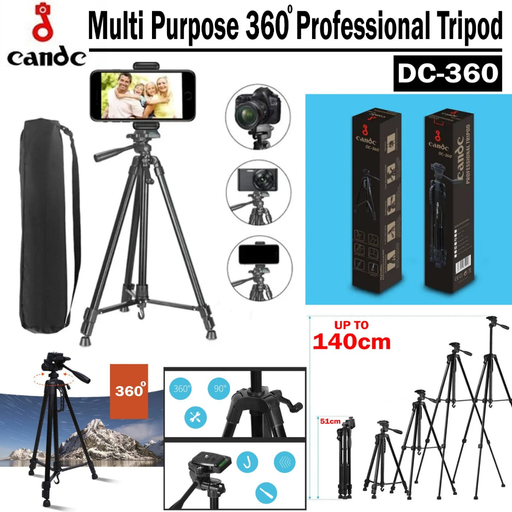 Alumunium TRIPOD "CANDC DC-360" LENGTH: 52cm - 142cm | Shopee Philippines