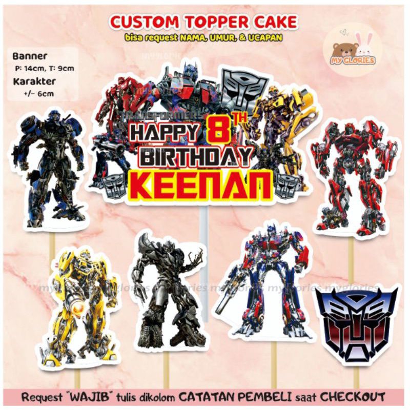 Cake Topper Using the Age Name of Transformer Tobot Robot Character ...