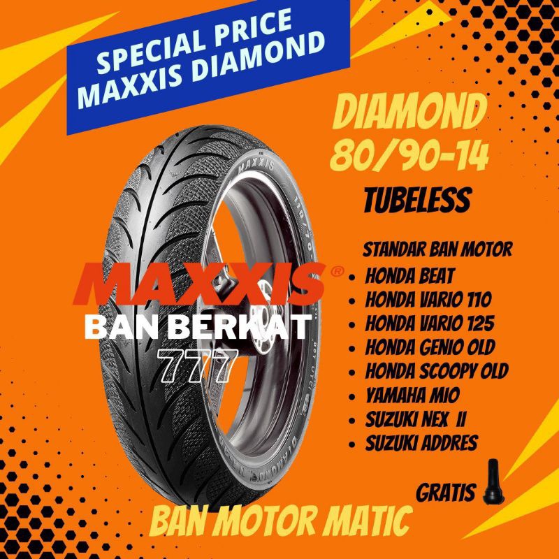 Maxxis DIAMOND MA3DN 80 90 Ring14 Tubeless Automatic Motorcycle Tires ...