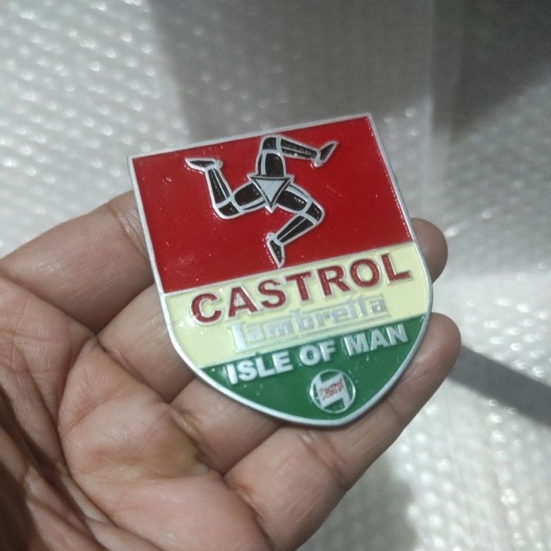 Vespa Lambretta Badge Emblem Sticker Metal Castrol Isle Of Man | Shopee ...
