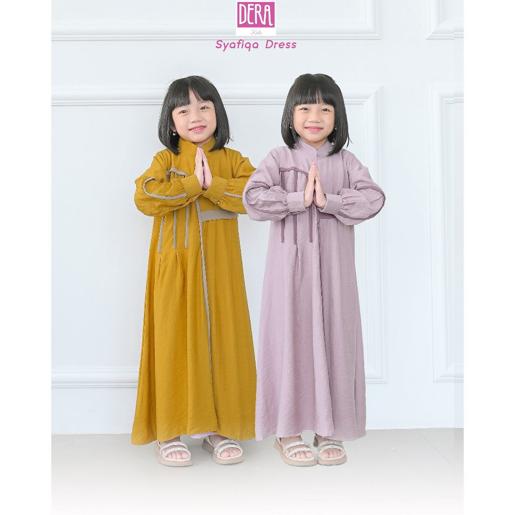 Dera Kids Syafiqa Long Dress Polo Linen Material Age Age 3 4 5 6 7 8 9 ...
