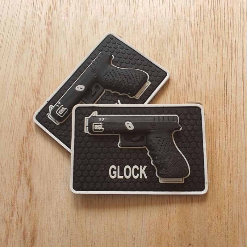 Patch rubber logo gl0ck 3D Embossed - velcro Accessories rubber patch ...