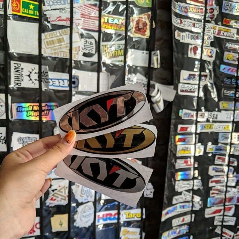 Kyt Helmet Logo Cutting Sticker gold chrome silver JDM | Shopee Philippines