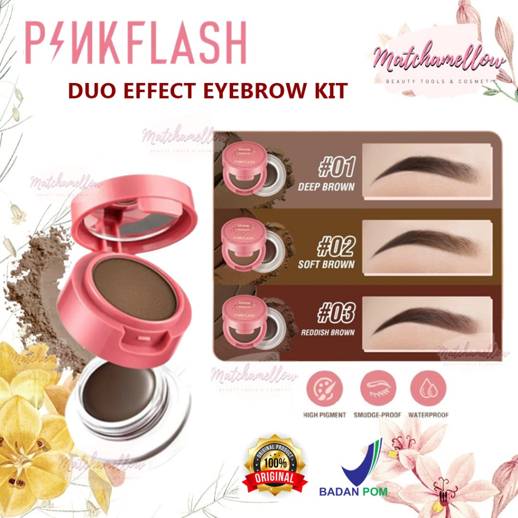 ️MATCHA ️PINKFLASH Duo EFFECT EYEBROW KIT - EYEBROW CREAM & POWDER GEL ...