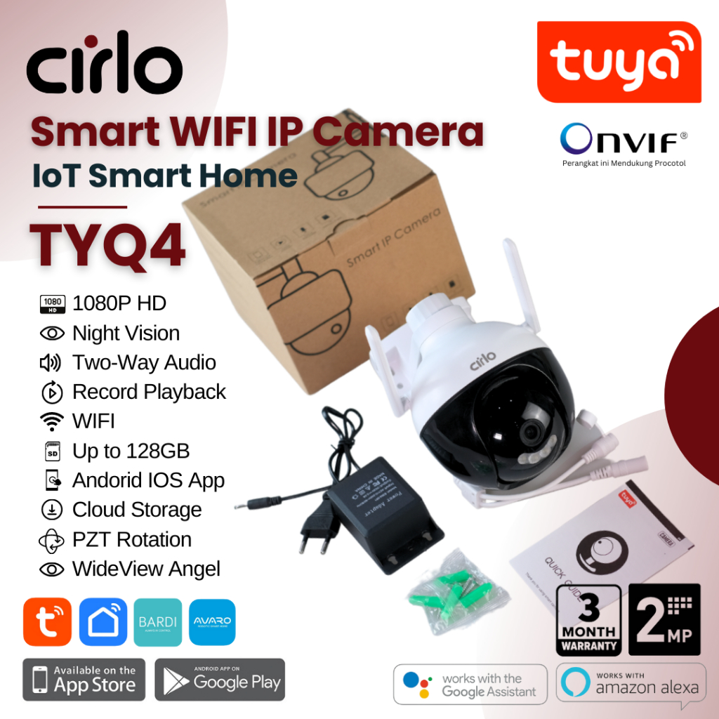 Cctv IP Camera Wifi Tuya 1080P-2.0MP - TYQ4 Outdoor [Tuya SmartLife ...
