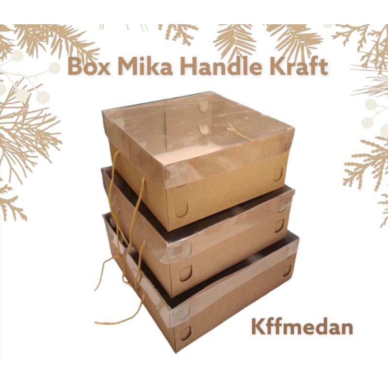 Box Mica Handle Kraft 25x25x10cm (per pcs) | Shopee Philippines