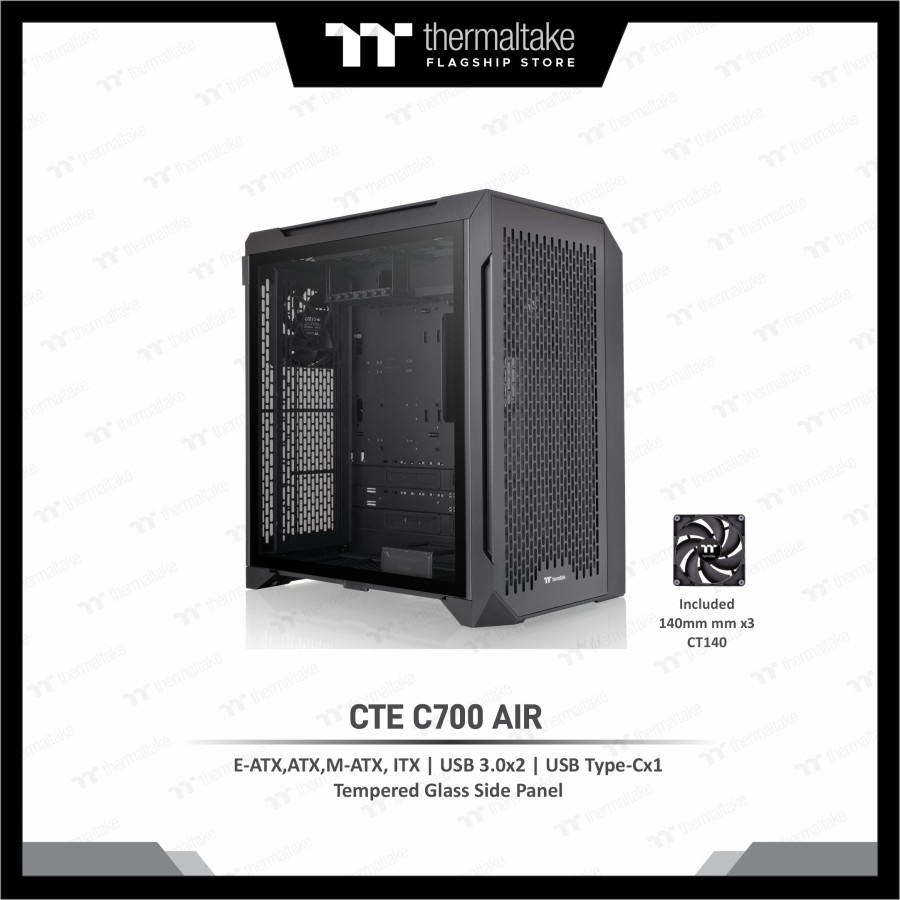 HITAM Pc Case Thermaltake CTE C700 Air Mid Tower Chassis CA-1X7-00F1WN ...