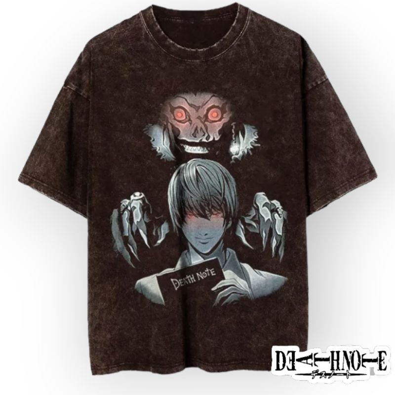 Death Note Light Yagami Ryuk Anime Vintage Wash T-shirt/T-shirt Anime ...