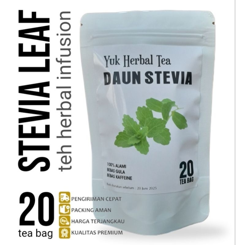 Stevia LEAF TEA/STEVIA TEA Contains 20 Teas In infusion herbal TEA Bags ...