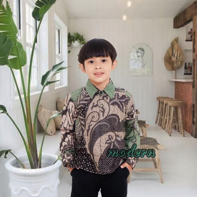 KEMEJA Batik shirts for boys aged 2-14 years, modern formal boys' batik ...