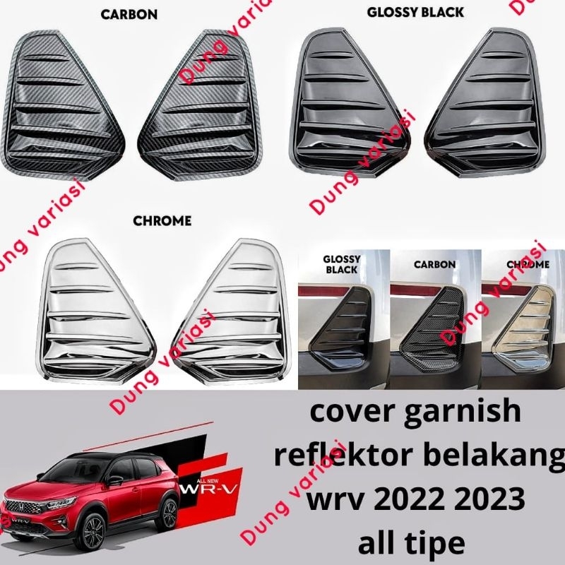 HITAM Wrv rear bumper reflector cover black chrome carbon 2022,2023 ...
