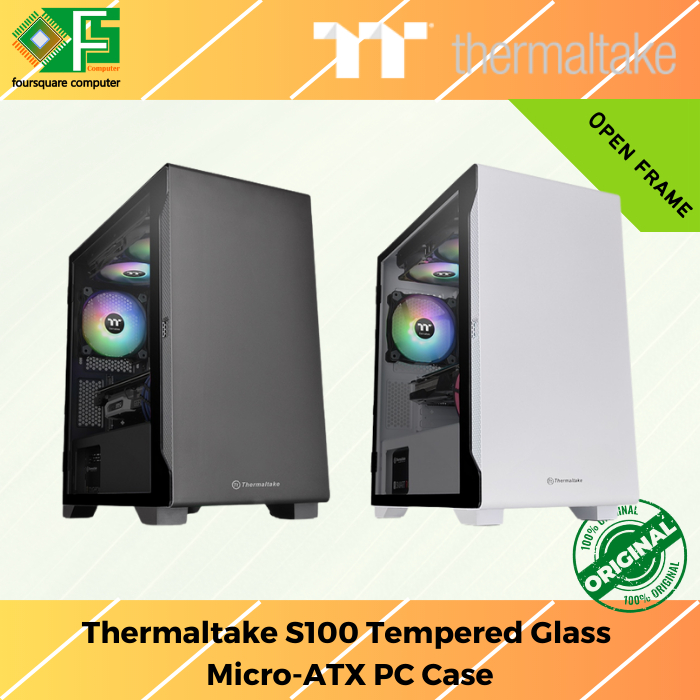 Thermaltake S100 Tempered Glass White Black | Pc Casing Micro-ATX | Cpu ...
