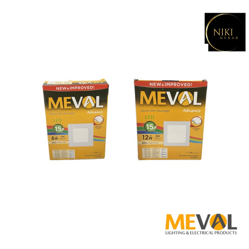 PUTIH Eco OUTBOW 6W 12W Square Panel LED Downlight Meval White | Shopee ...