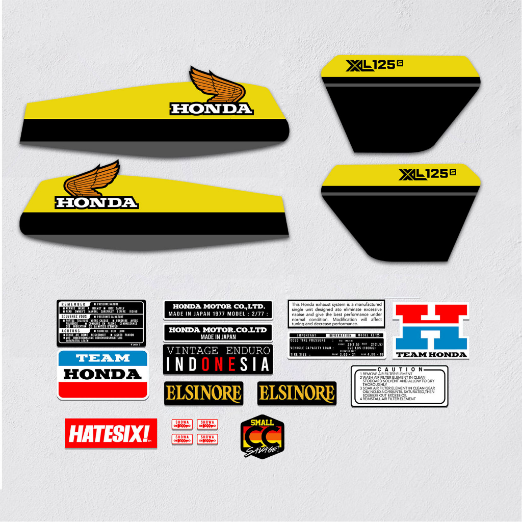 Sticker Decal Honda XL 125s Small CC Savage Hatesix | Shopee Philippines