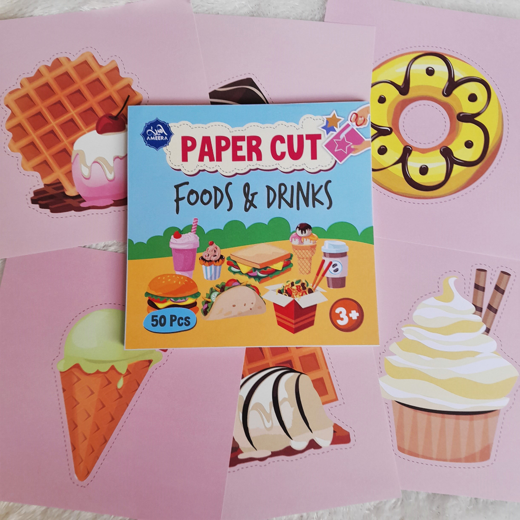 Food Theme Paper Cutting Practice 50 Sheets hvs 100 gsm | Shopee ...