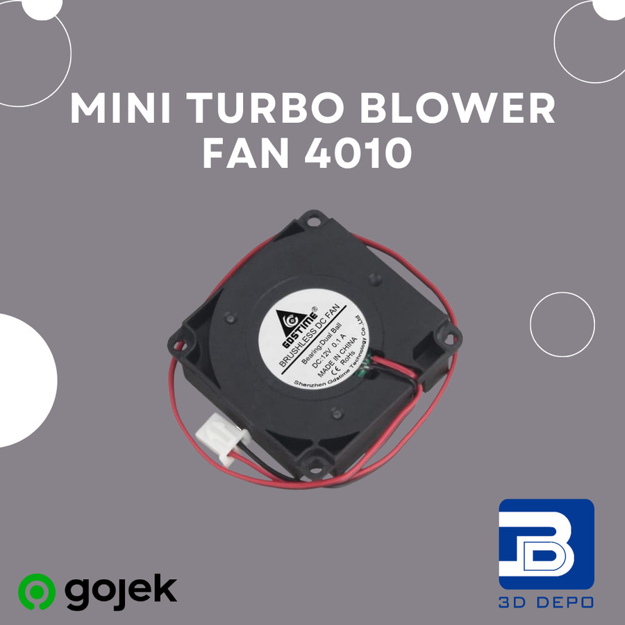 12v 2Pin 40x40x10mm Mini Turbo Blower Fan 4010 Dual Ball Bearings ...