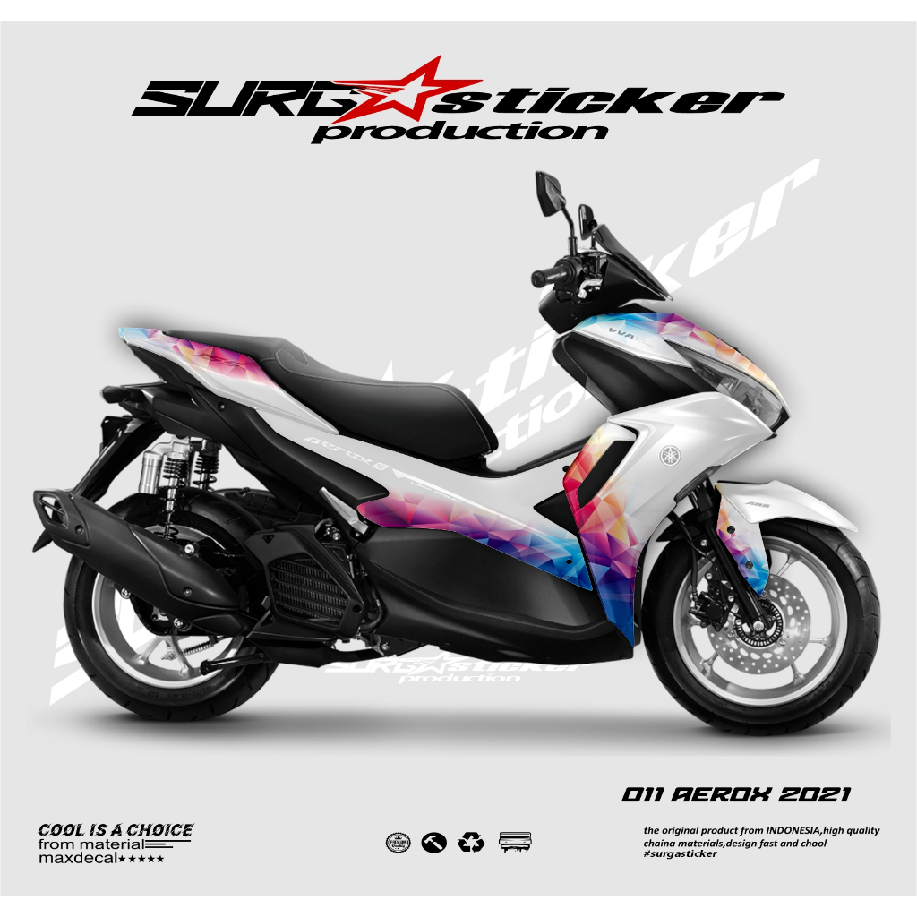 011 aerox new 2021 motorbike full body decal sticker with cool simple ...