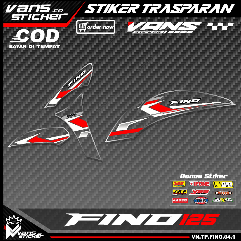 Fino 125 ran Striping Sticker- Sitiker decal Variation YAMAHA FINO 125 ...