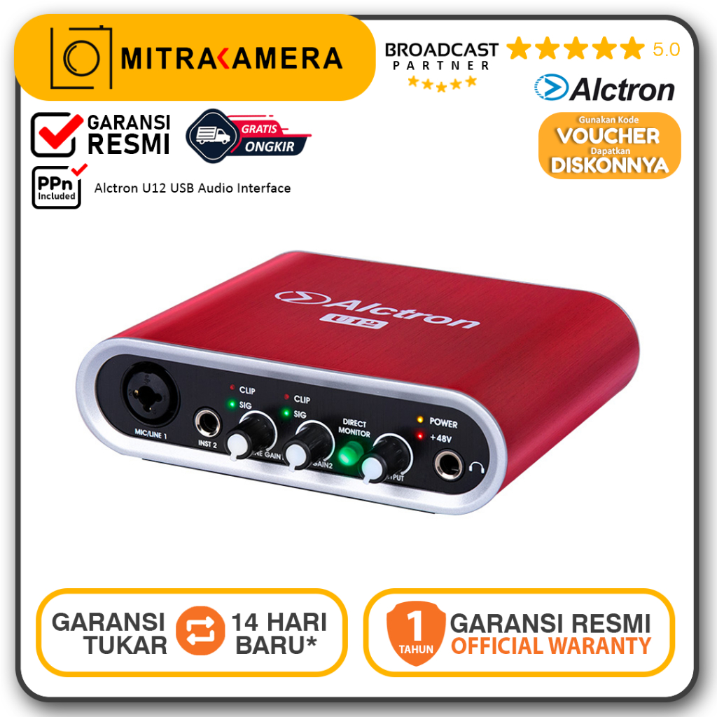Alctron U12 USB Audio Interface Official Warranty | Shopee Philippines
