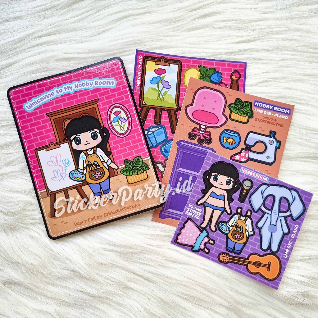 [Sticker Party] Paper Doll House Hobby Room Collection Quiet Book ...