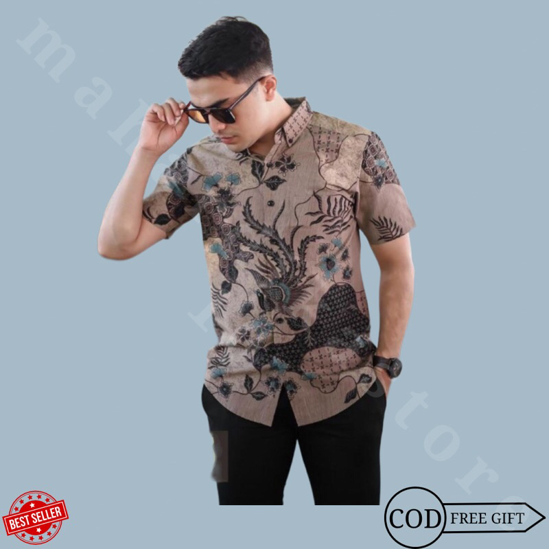 Men's BATIK CLOTHES SHORT SLEEVES SIZES M,L,XL AND XXL / PEKALONGAN ...