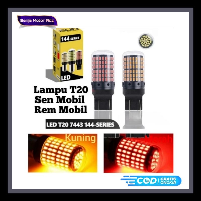 MERAH Led T20 144 T20 144 Red Yellow Car Brake Stop Light | Shopee Philippines
