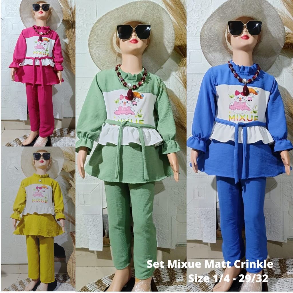 Mixue Set for Girls // Matt Crinkle airflow Mixue Suit 3-12 Years / One ...